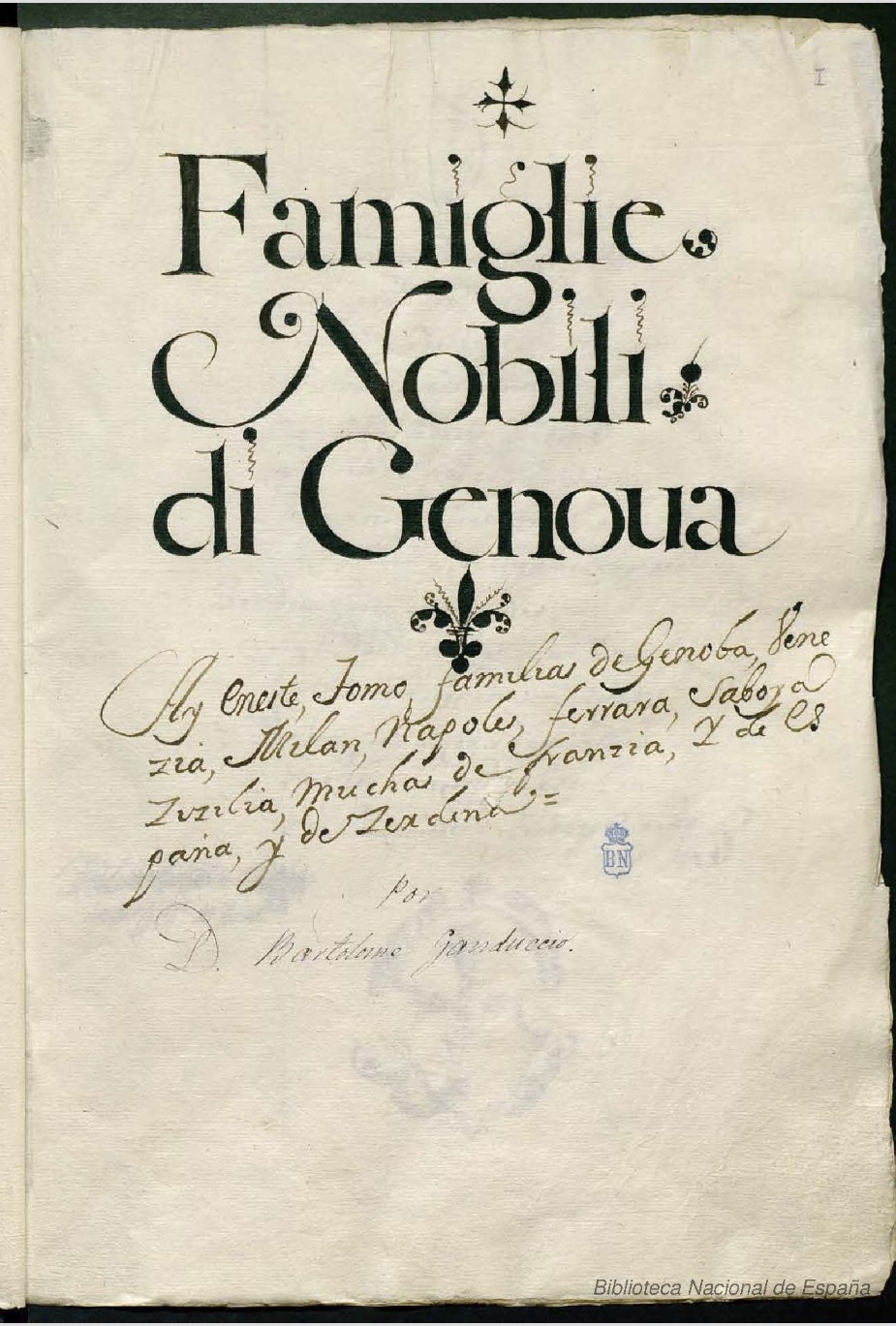 Famiglie nobili di Génova. – Biblioteca Genealógica, Heráldica y Nobiliaria