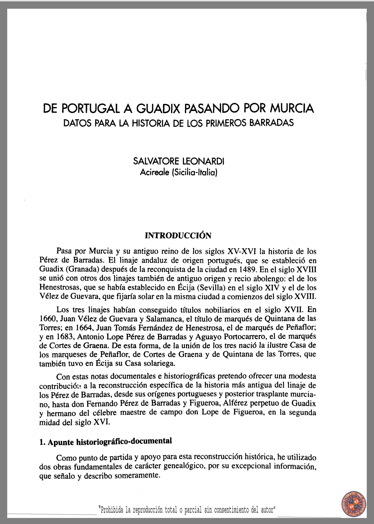 De Portugal a Guadix pasando por Murcia. Datos para la Historia de los ...
